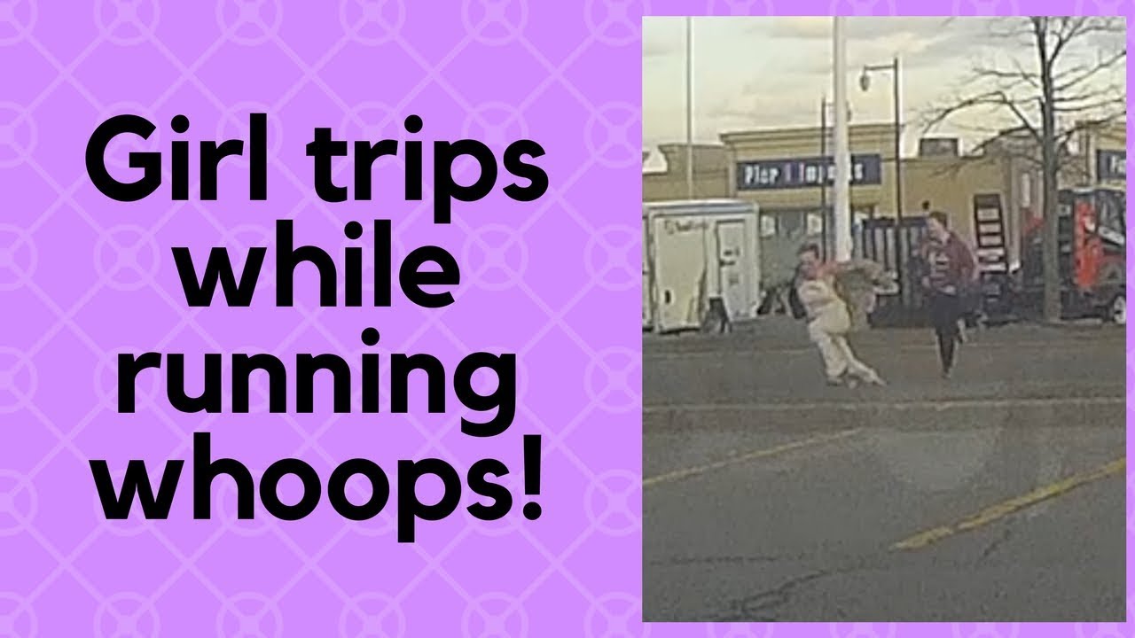 girl trips and falls while running - YouTube
