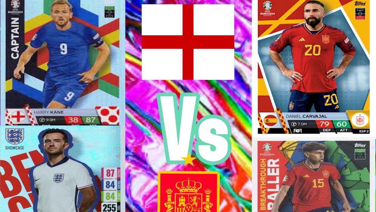 Predicting the England and Spain euro final with euro cards 2024 - YouTube