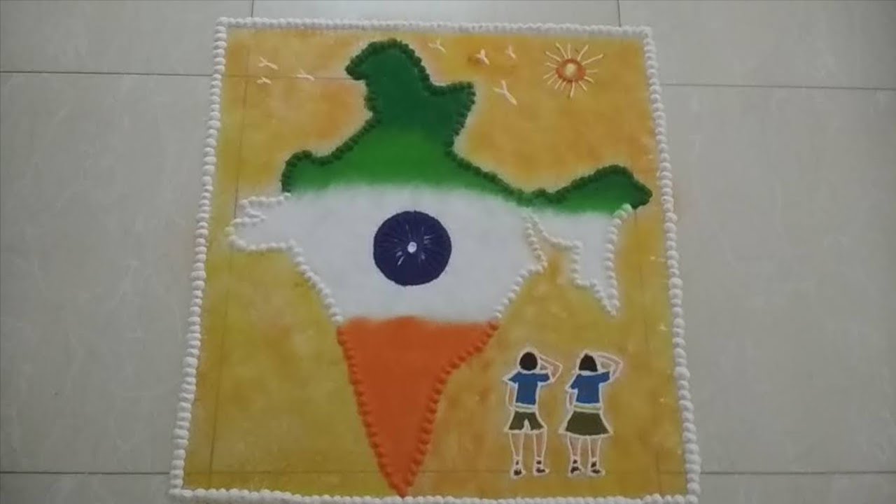 Independence Day Special Rangoli | Indian Flag Rangoli | 15th August ...