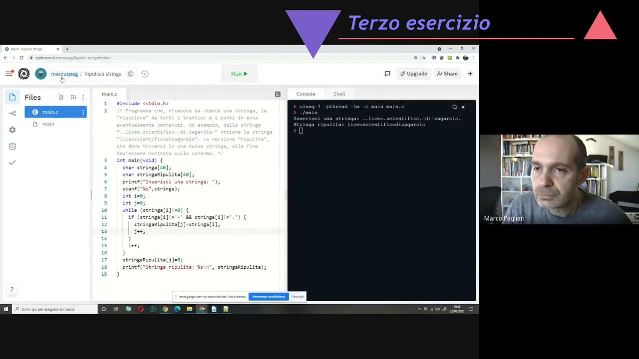 Esercizi in C sulle stringhe - YouTube