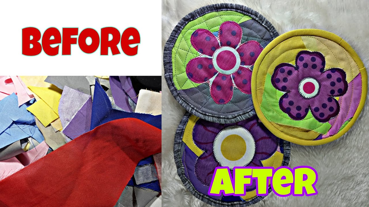 DIY Pot Holder from Fabric Scrap/QUICK & EASY Tutorial - YouTube