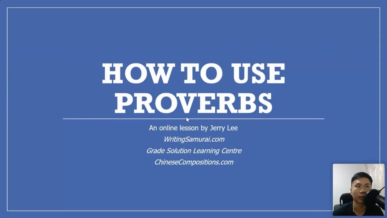How to Use Proverbs for Composition Writing - WritingSamurai.com - YouTube