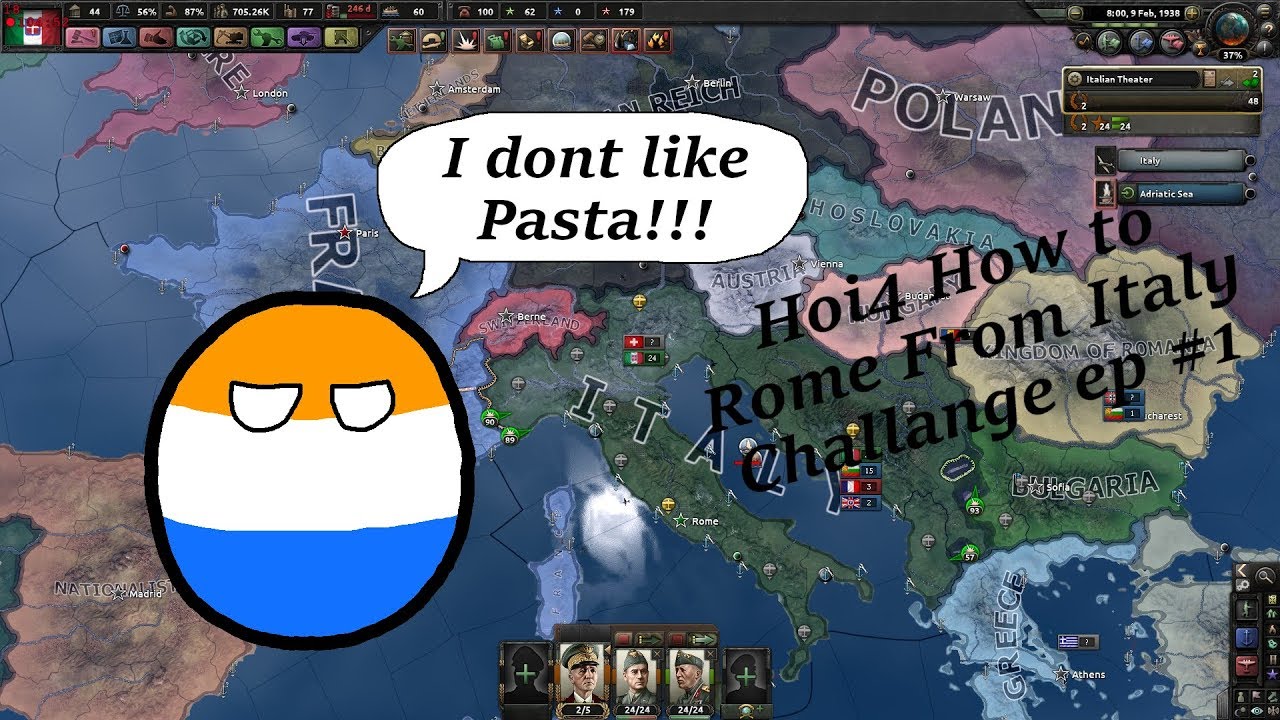 Hoi4 How to form Rome from Italy Challange ep #1 - YouTube