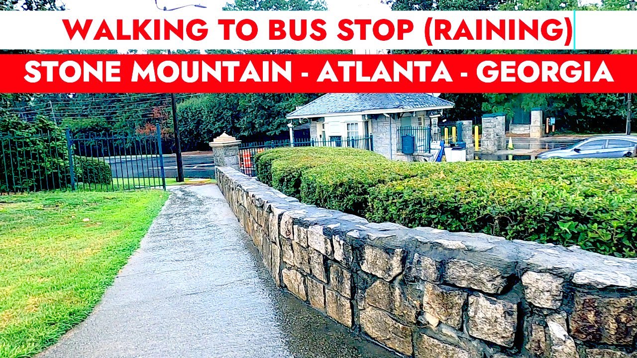 🚶☔️ walking in rain to reach bus stop in Atlanta, Georgia - YouTube