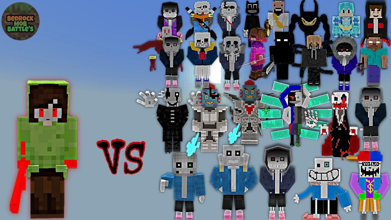 God Chara (Updated) vs Random Op Classic Bosses | Minecraft Bedrock ...