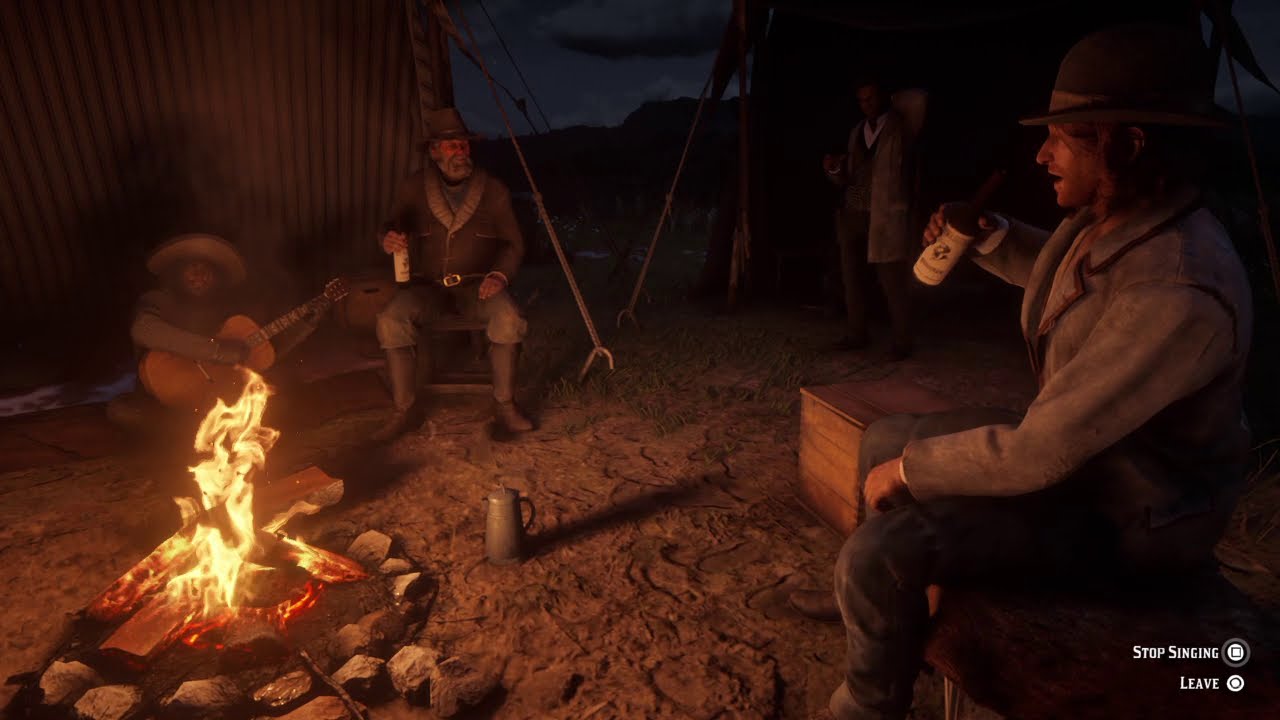 Singing at the fireplace #RDR2 #Story - YouTube