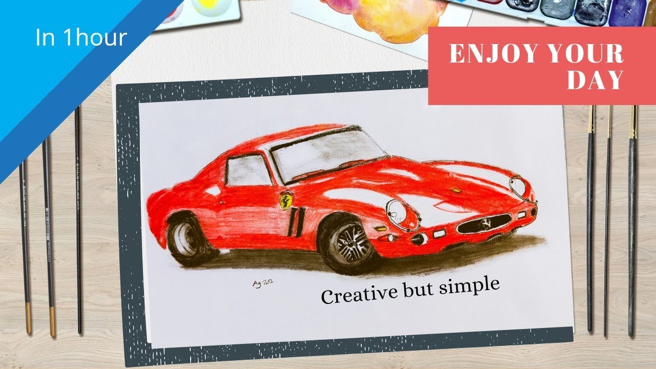 how to draw a classic car||Ferrari 250gto #drawing #ferrari #cars - YouTube