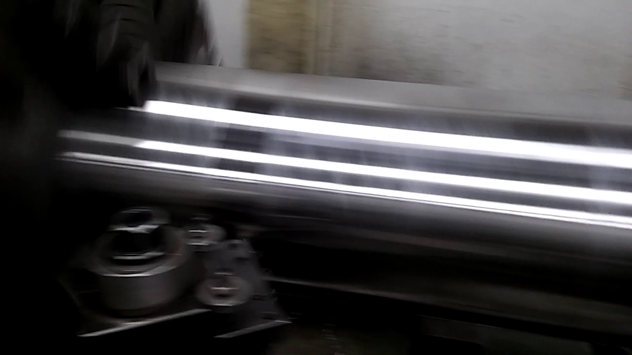 Turning large stainless tubing steady rest spots - YouTube