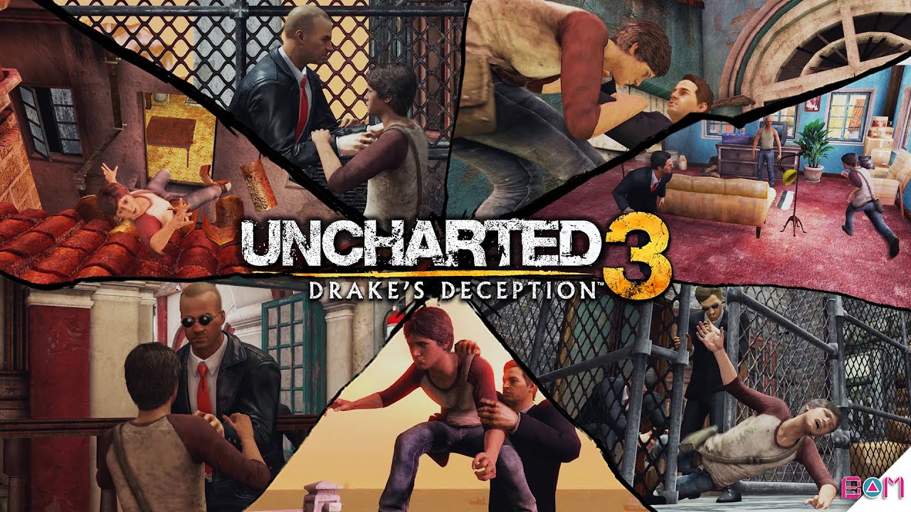 Uncharted 3 - Young Nathan Drake gets caught every time (All Animations ...