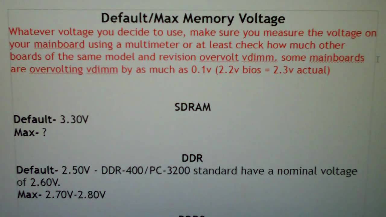 Memory Voltage SDRAM-DDR4 - YouTube