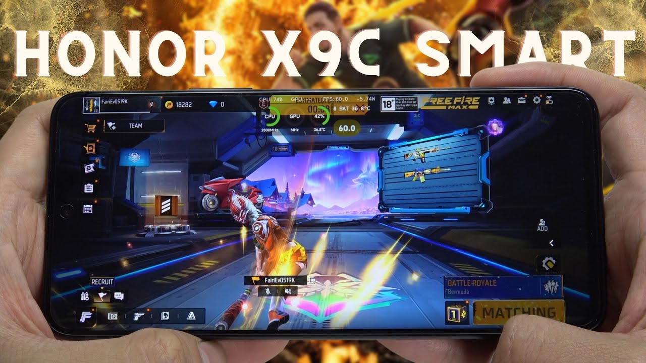 Honor X9c Smart test game Free Fire Mobile - YouTube