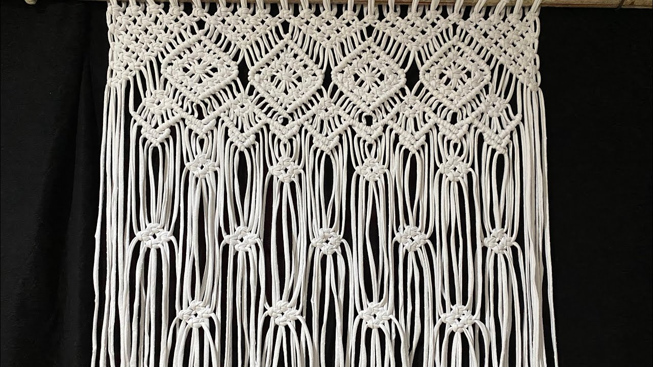 DIY Tutorial Cortina en Macramé 96. Cómo hacer una cortina en Macramé ...