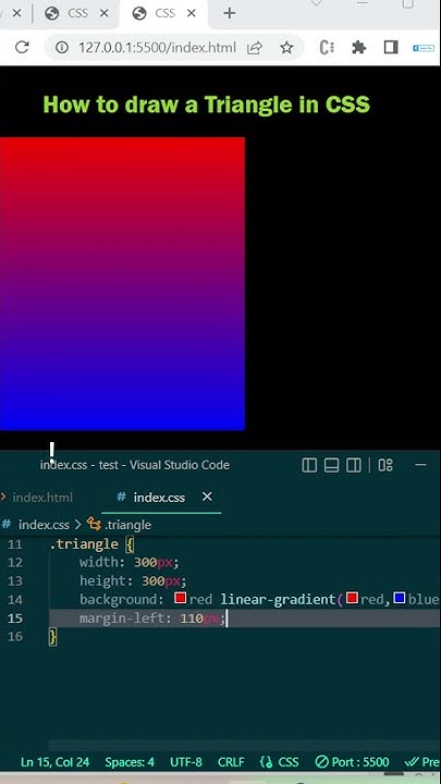 How to Draw a Triangle in CSS #shorts - YouTube