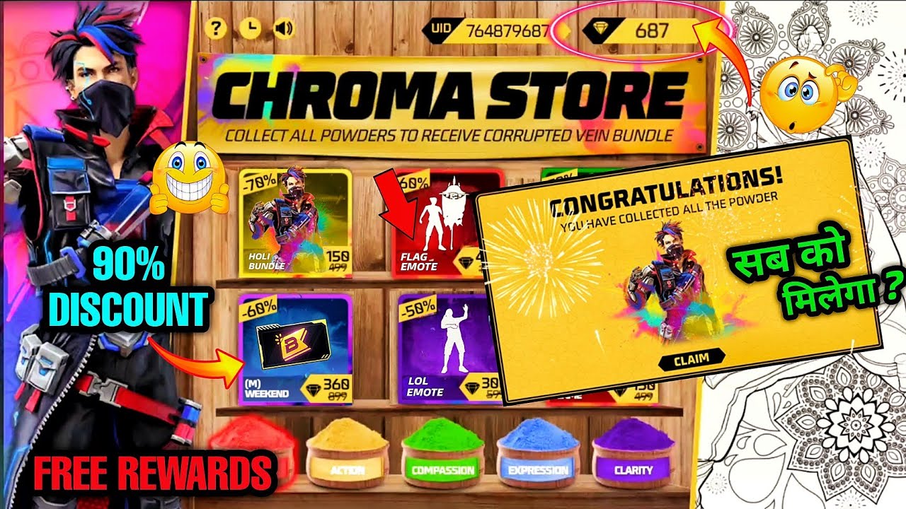 FF Max 🔥 Chroma Store 🥳 Free Rewards | Event Free Fire Calendar | FF ...