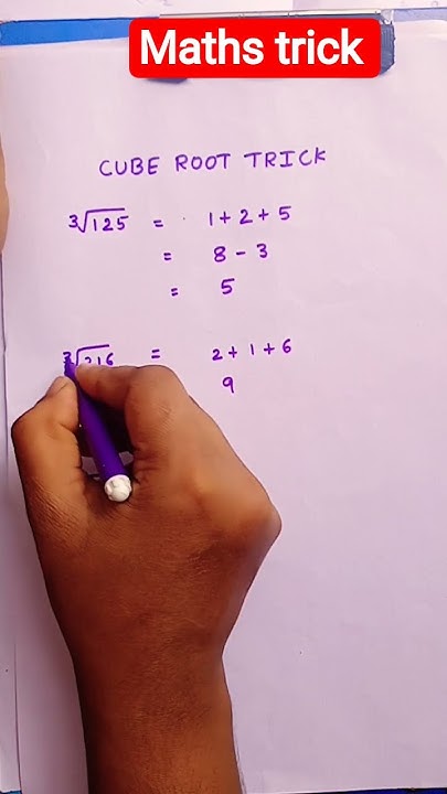 CUBE ROOT TRICKS IN MATH#shorts - YouTube