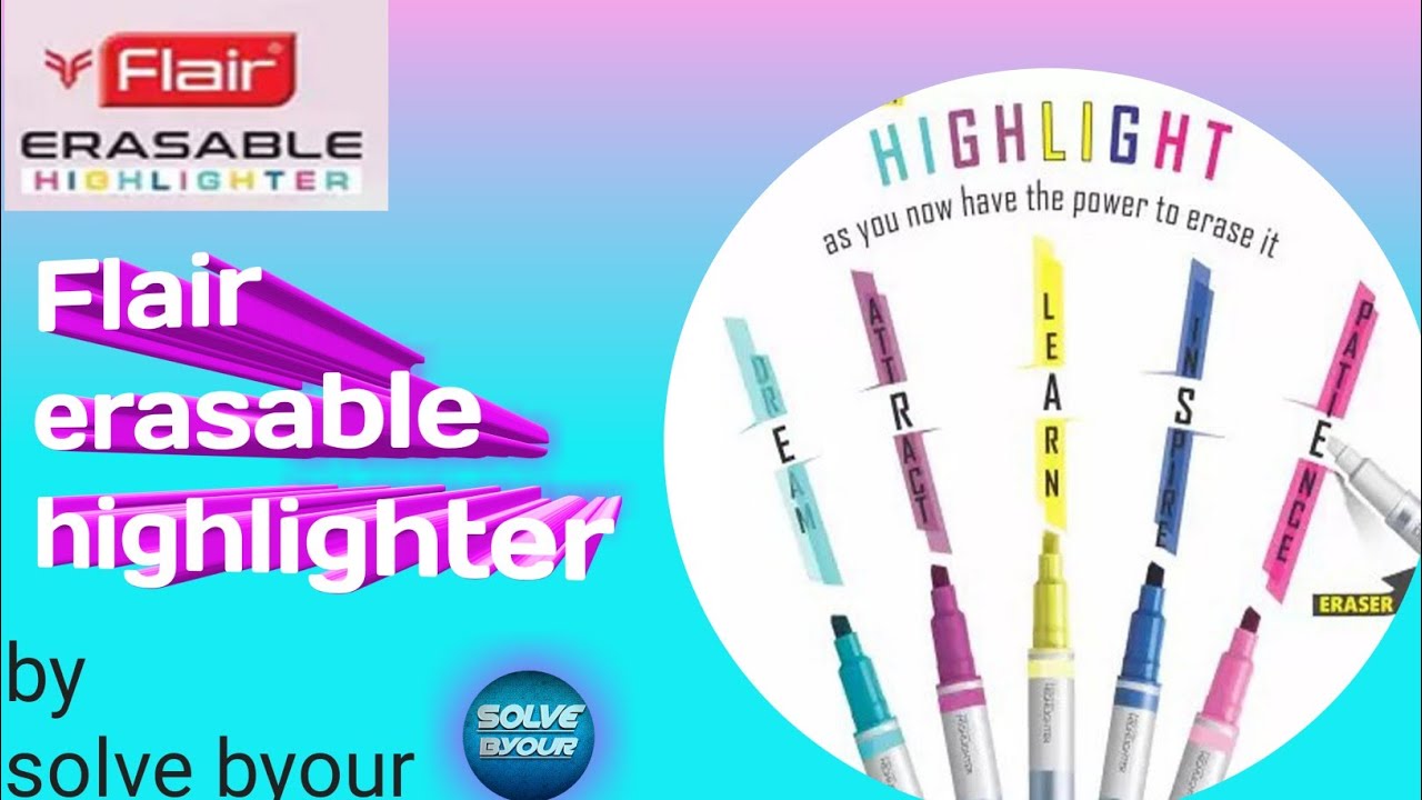 Erasable highlighter flair 😍 - YouTube