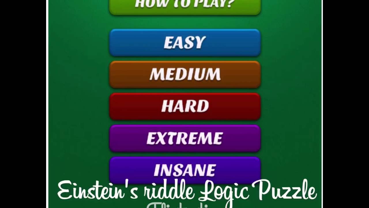 Real Einstein's riddle, extreme levels 51-55 - YouTube
