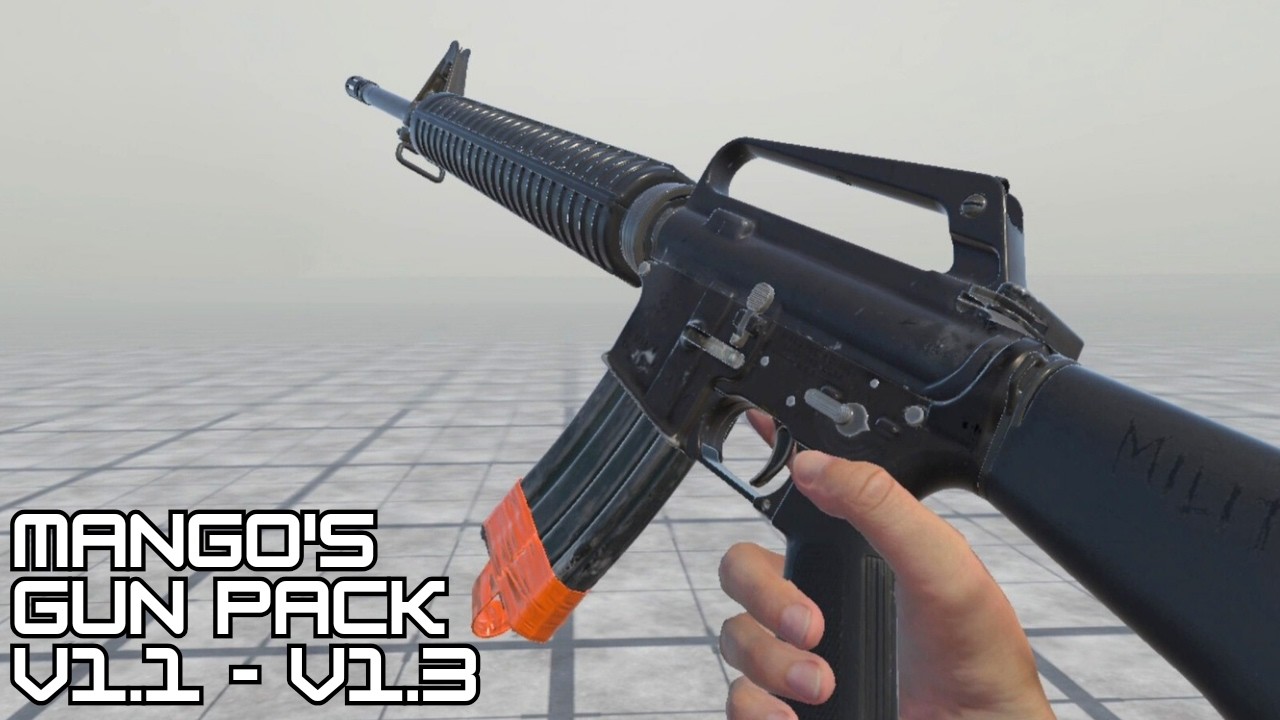 Everything in v1.1 - v1.3 of Mango's Gun Pack! | Bonelab Mods - YouTube