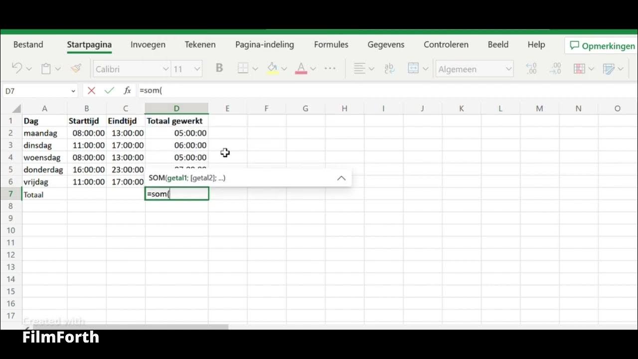 DIY: Urenregistratie bijhouden in Excel - YouTube