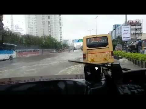 Bus ride in OMR Chennai in the rains - YouTube
