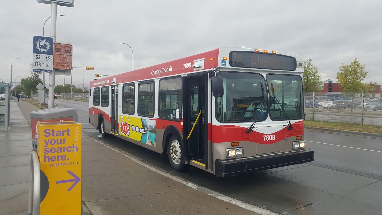 Calgary Transit 2002 New Flyer D40LF #7808 on Route 78 Sundance - YouTube