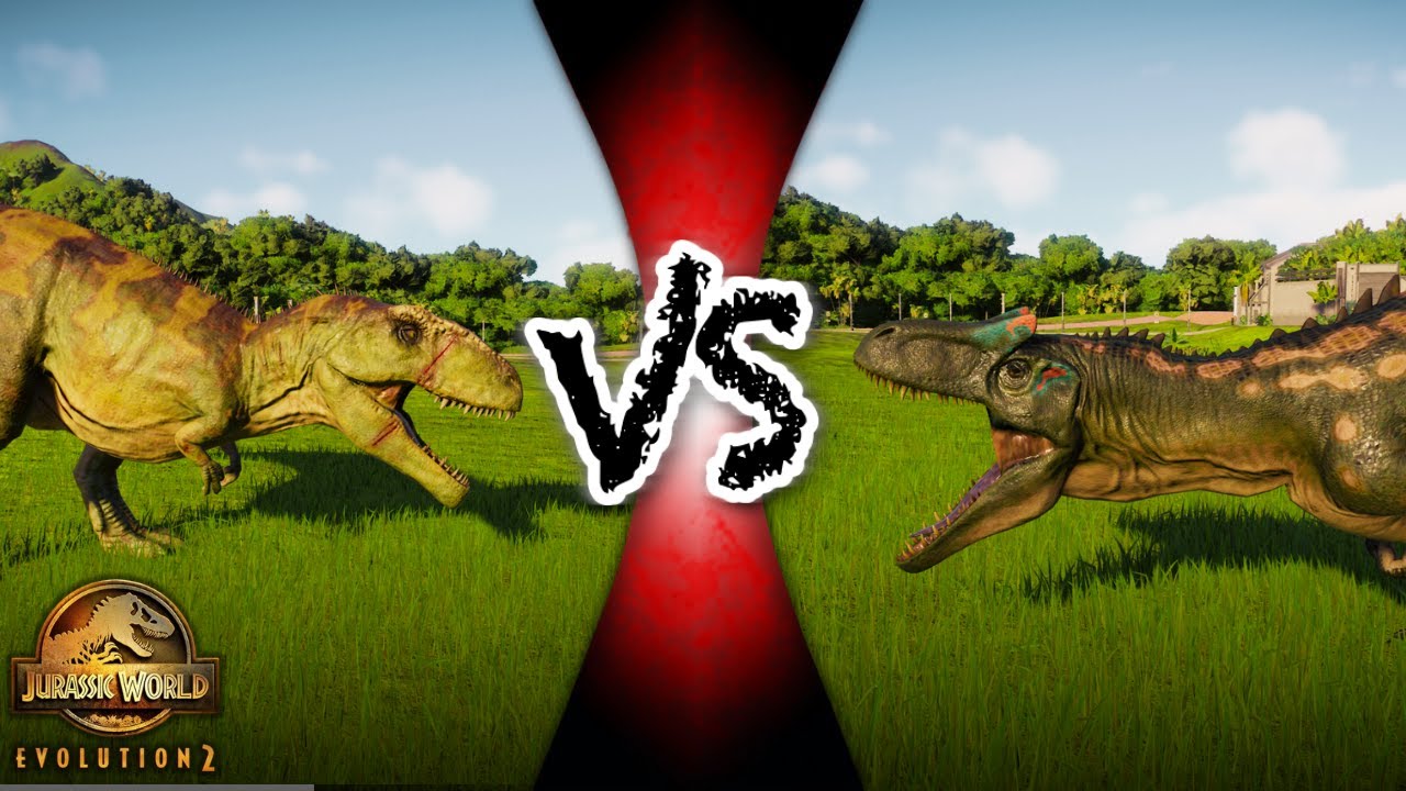 ¡BATALLA ÉPICA Giganotosaurus vs Allosaurus en Jurassic World Evolution 2! - YouTube