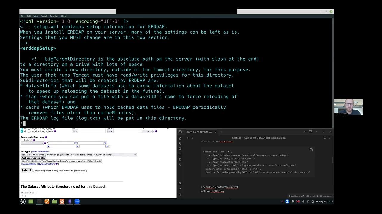 Instructional video on how to set up an ERDDAP server with docker ...