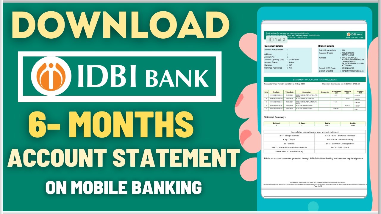 How To Download IDBI Bank Account Last 6 Months Statement on Mobile ...