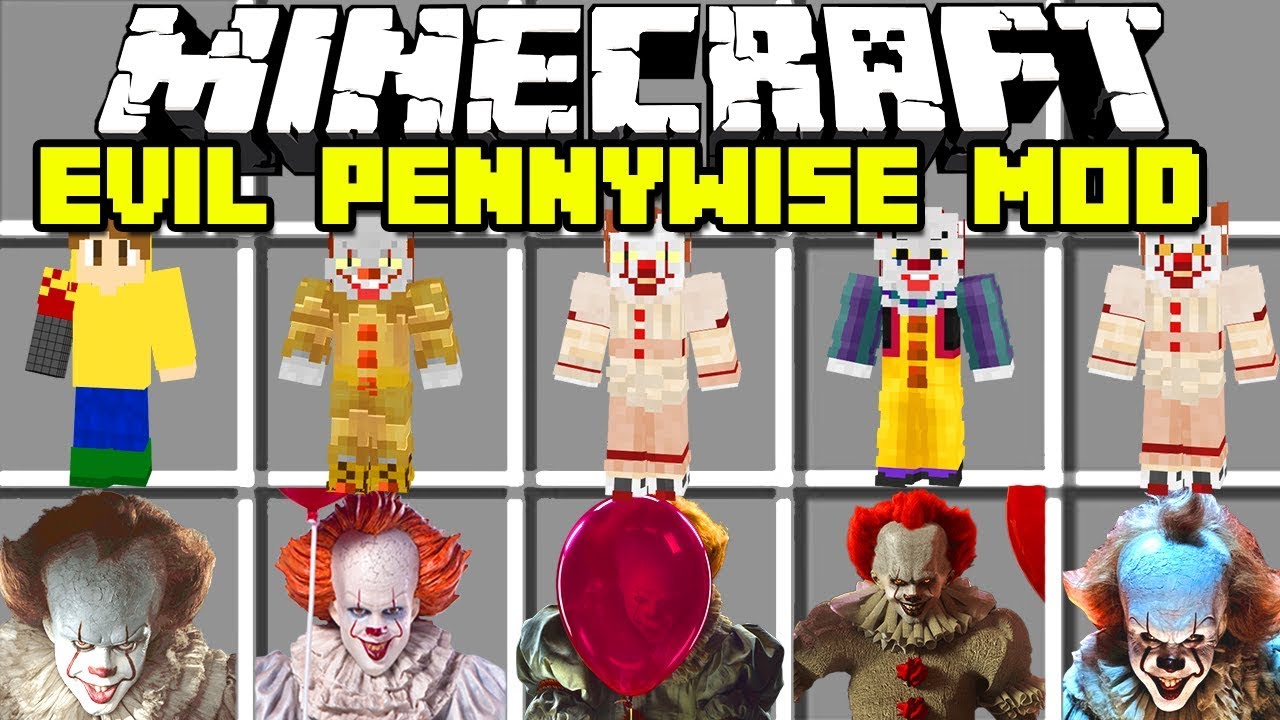 Minecraft IT EVIL PENNYWISE Mod! | CREEPY PENNYWISE CLOWN & GEORGIE ...