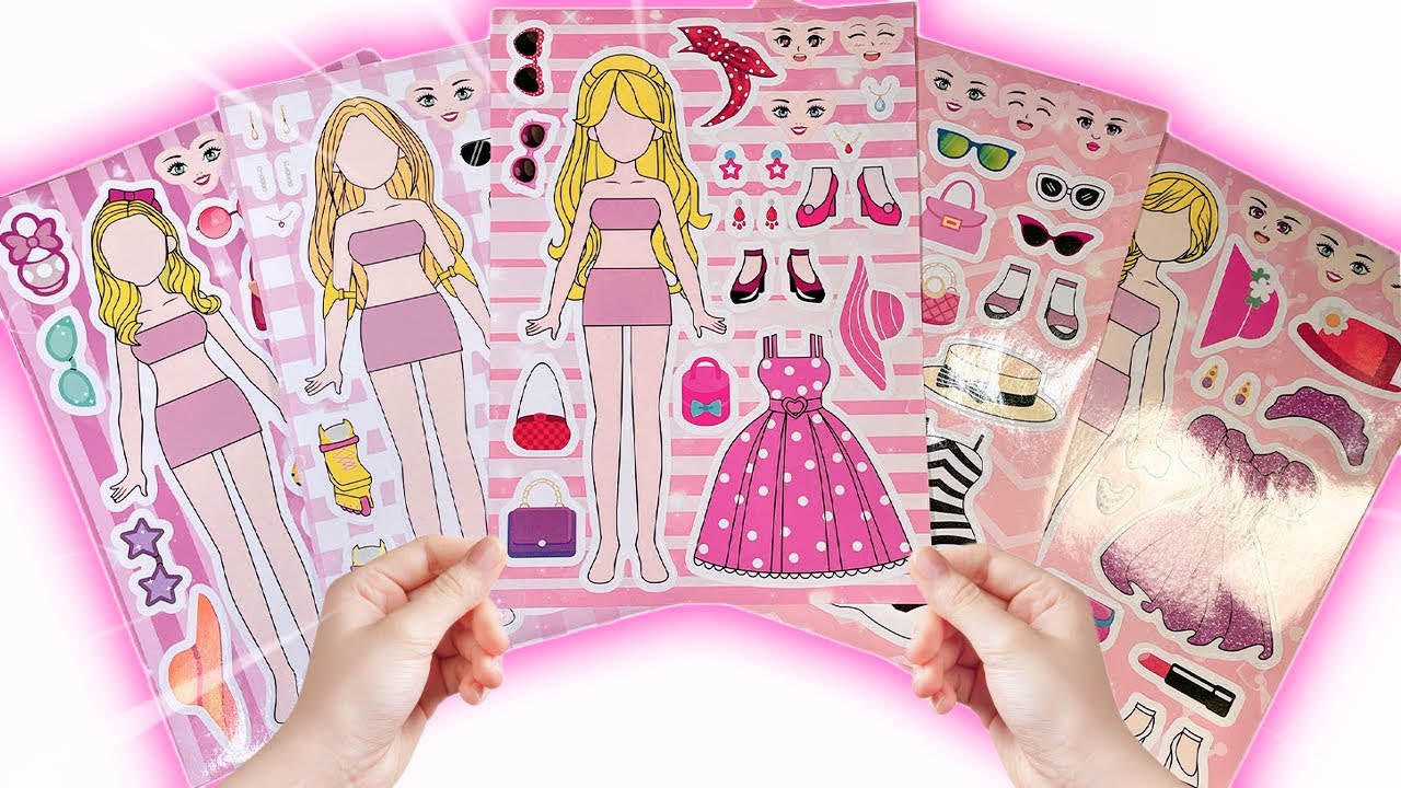 DIY Peel & Stick Barbie Doll Outfit | Pink Doll Fashion - YouTube