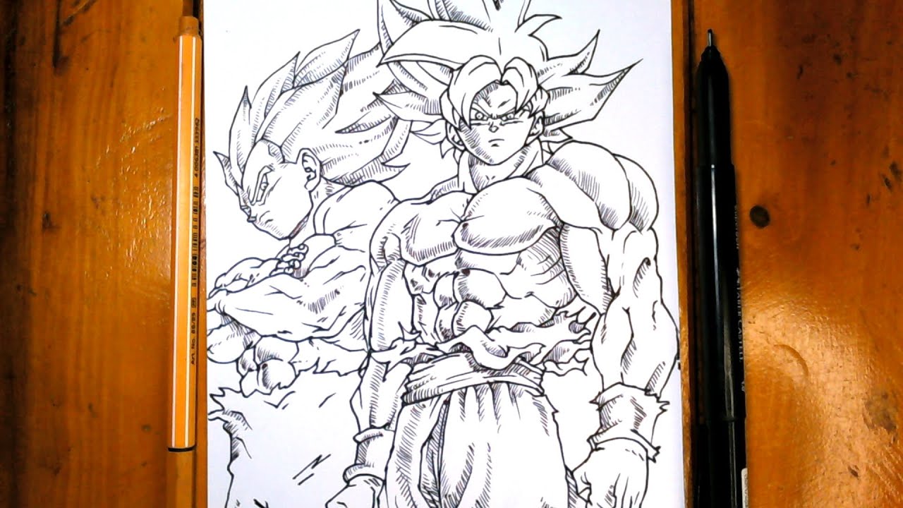 How to Draw Goku Higher Instinct and Vegeta Blue Evolution - YouTube