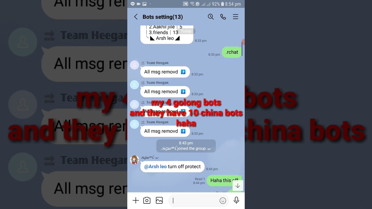 Golong war 4 protect line bot test with 10 china bots haha - YouTube