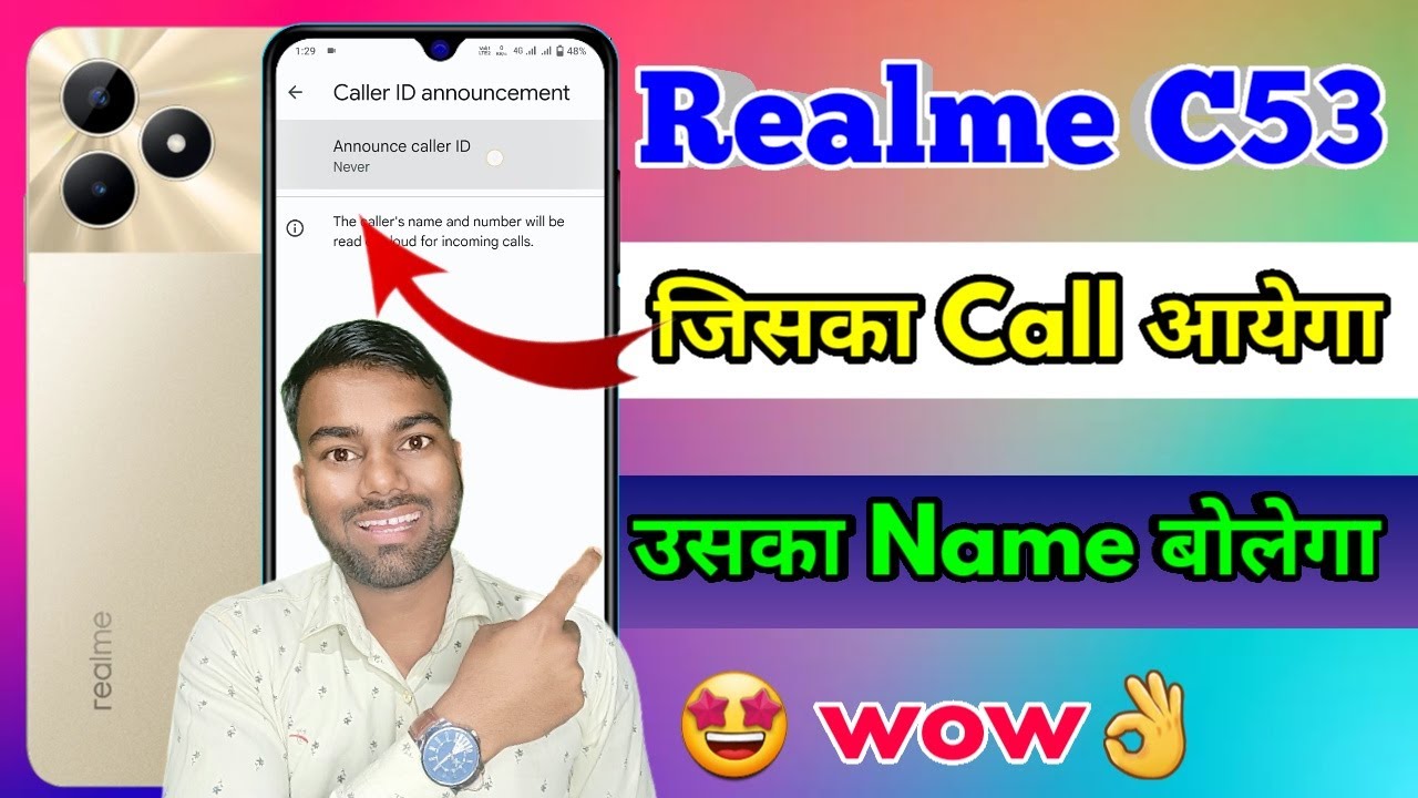 realme c53 caller id announcement, realme c53 call aane par name bole ...