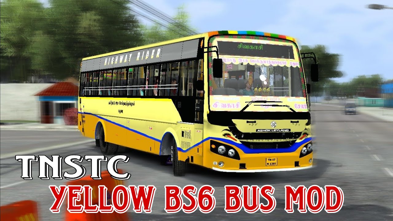Yellow TNSTC BS6 bus mod BUSSID - YouTube