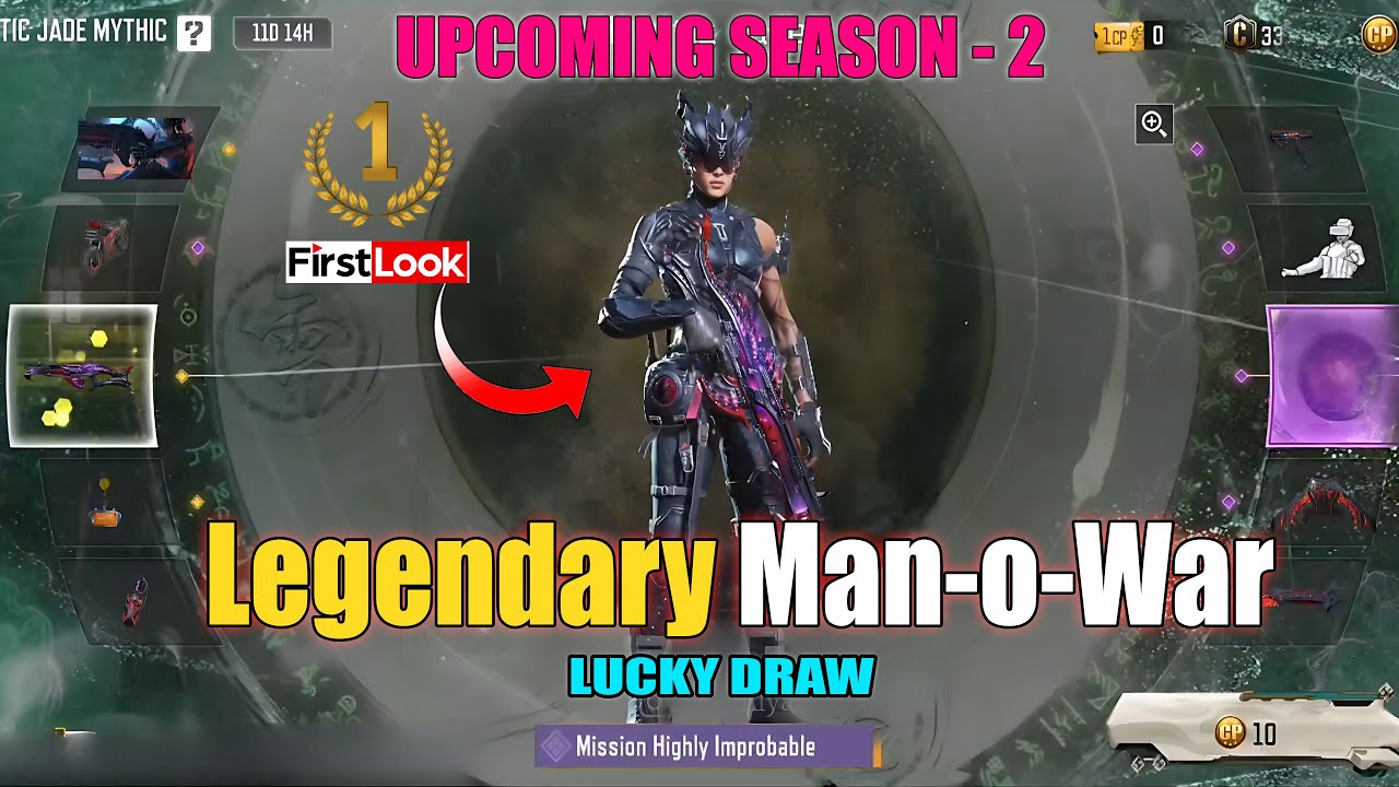 Legendary MAN-O-WAR Full Lucky Draw 1st Look in codm 2025 |Season 2 man ...