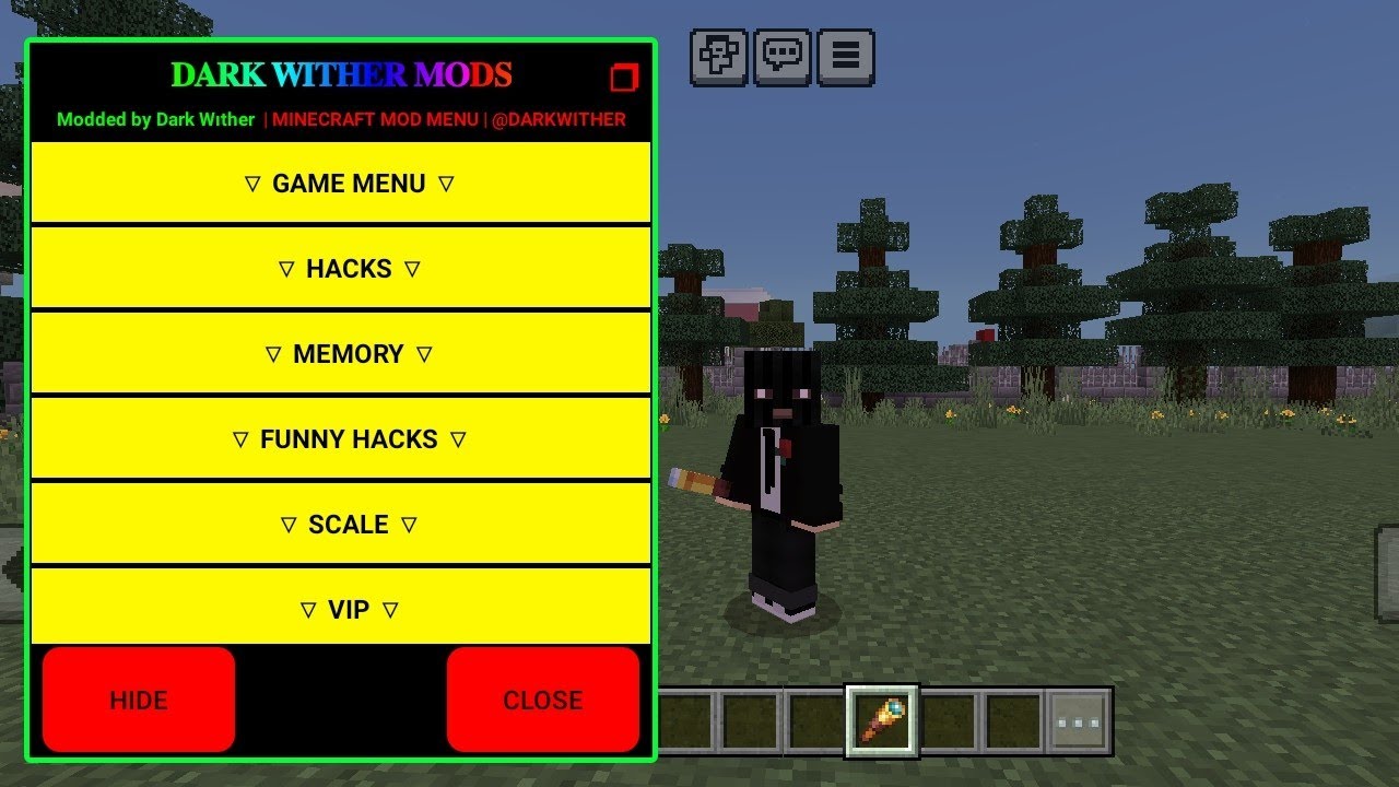 MINECRAFT MOD MENU DARK WITHER MODS NEW VERSION 1.21.0.25 2025 - YouTube