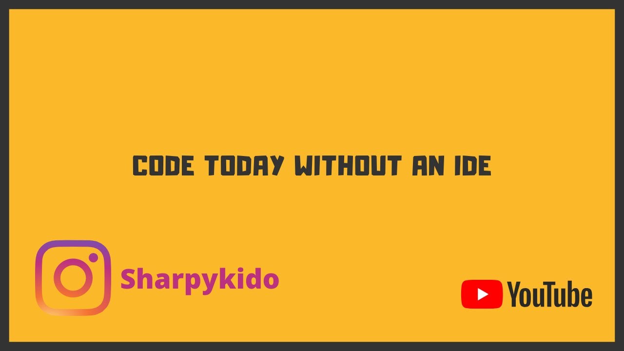 Learn to code without an IDE - YouTube