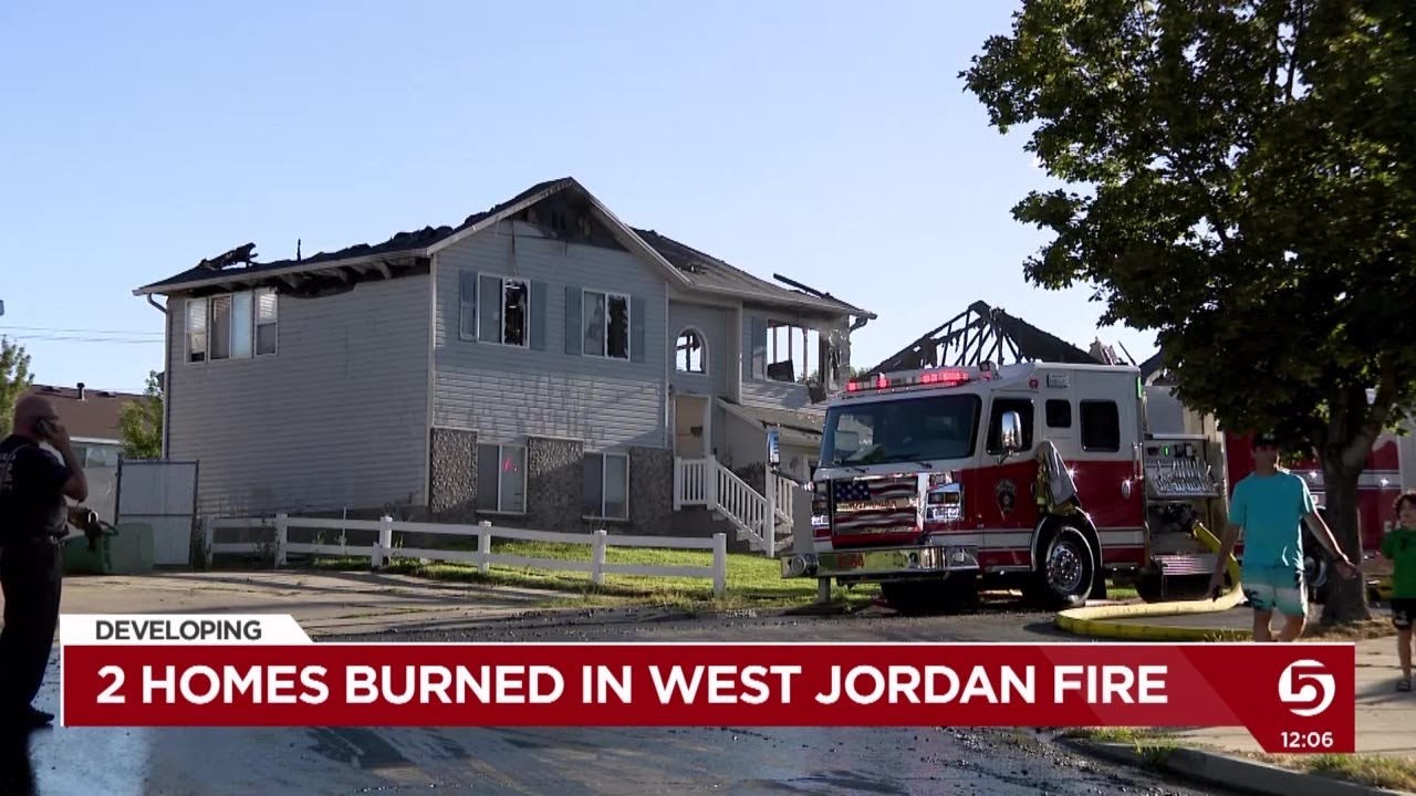 3 homes, vehicles damaged in West Jordan fire - YouTube