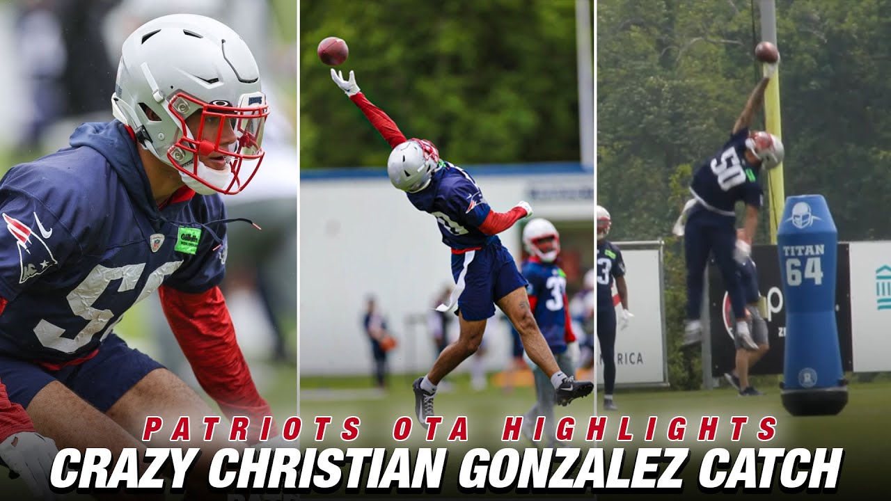 Christian Gonzalez SPECTACULAR One Handed CATCH at Patriots OTAS - YouTube