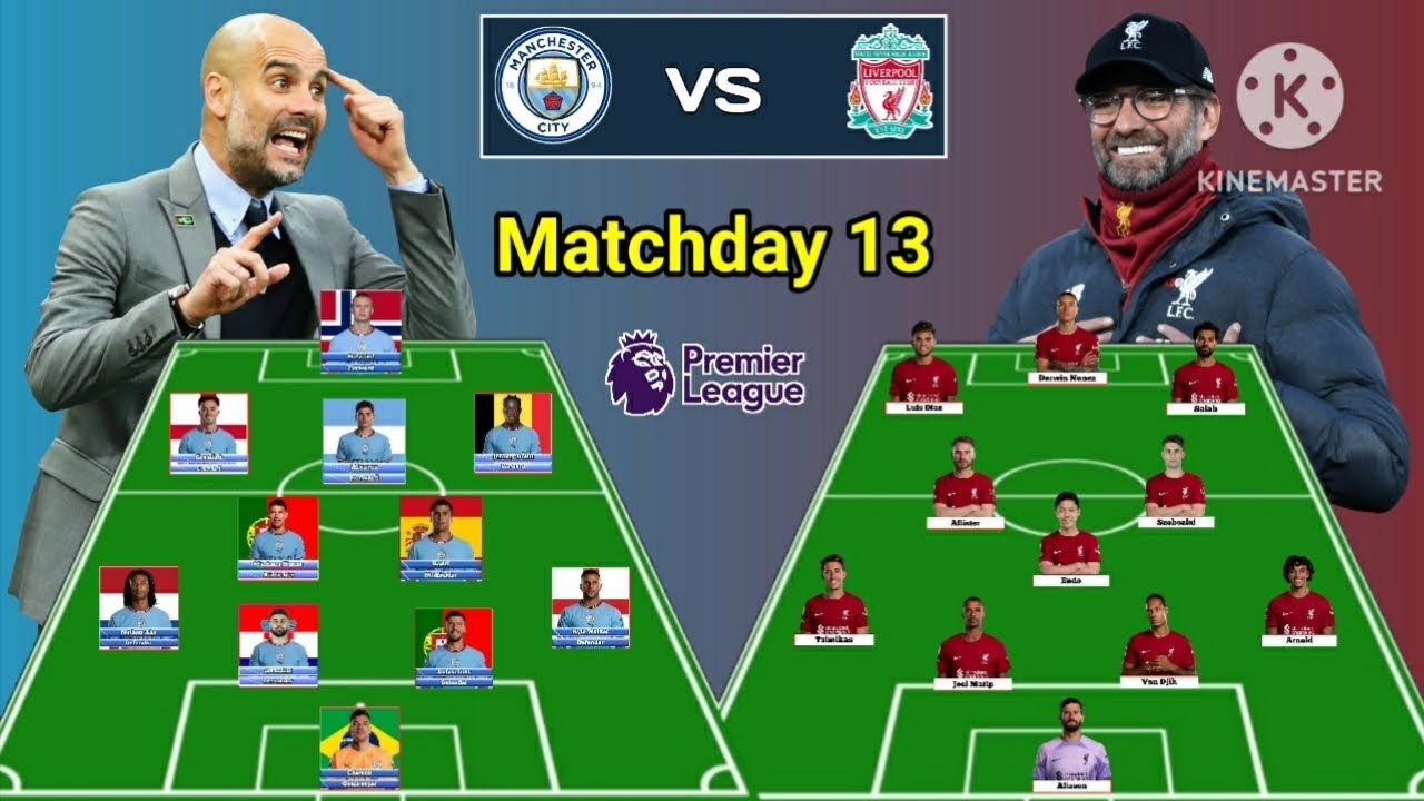Head To Head Line Up Manchester City vs Liverpool Matchweek 13 Premier ...