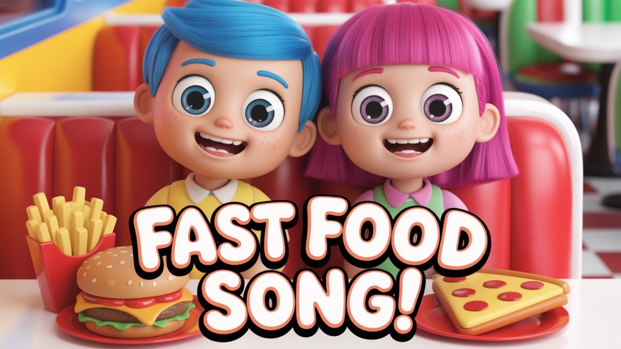 Fast Food Song for Kids 🍔 Pizza, Burger & Fries | Yummy Nursery Rhymes ...