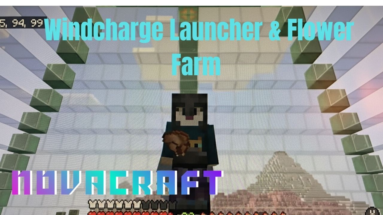Flower Farm and Wind Charge Launcher Build in Minecraft Bedrock! # ...