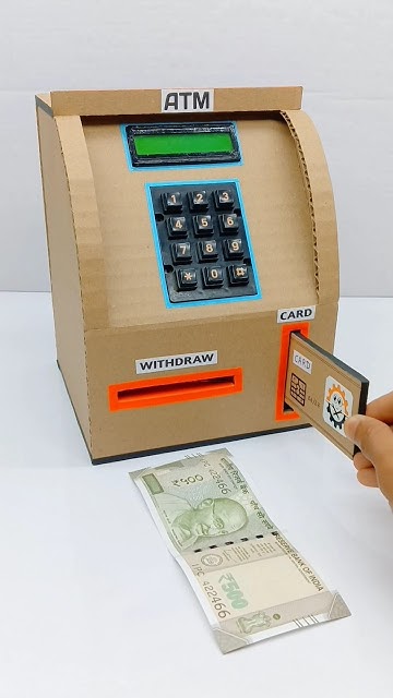 Mini ATM Machine बनाओ घर पर || How To Make Personal ATM Machine With Cardboard Projects #shorts ...