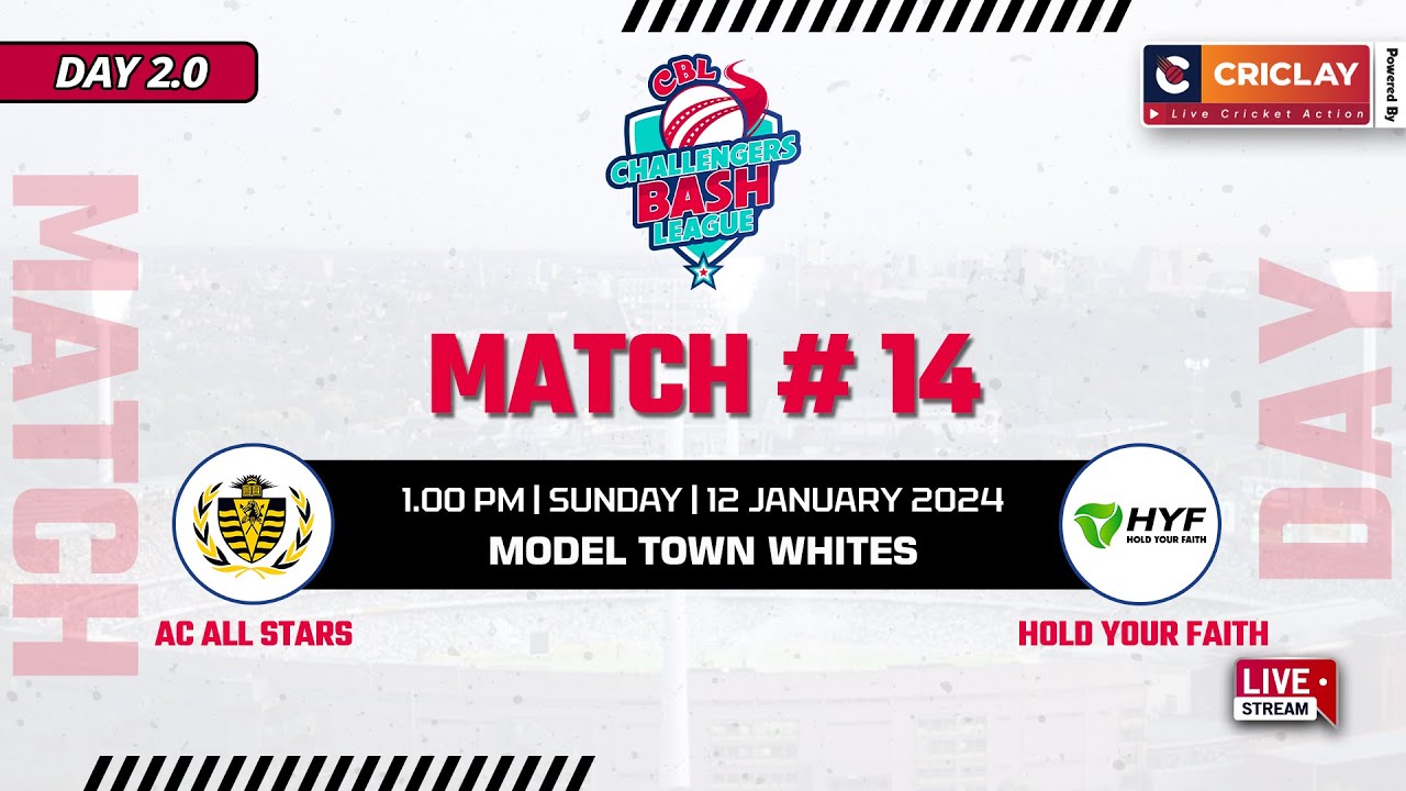 Match 14 | Ac All Stars vs Hold Your Faith | CBL | LIVE CRICKET - YouTube