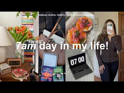 7am *SPRING* day in my life!🌤️🧺productive days, makeup routine, cooking & spring shopping!