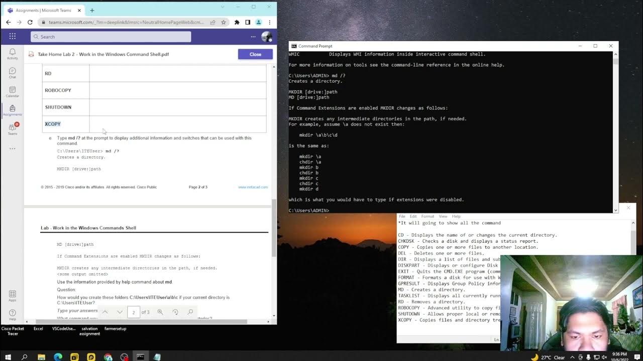 Work in the Windows Commands Shell - YouTube