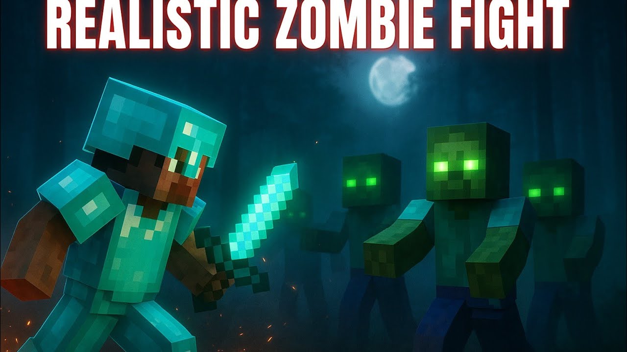😲Realistic Minecraft Zombie Fight 😈 pic 2 Minute Cinematic Battle ...