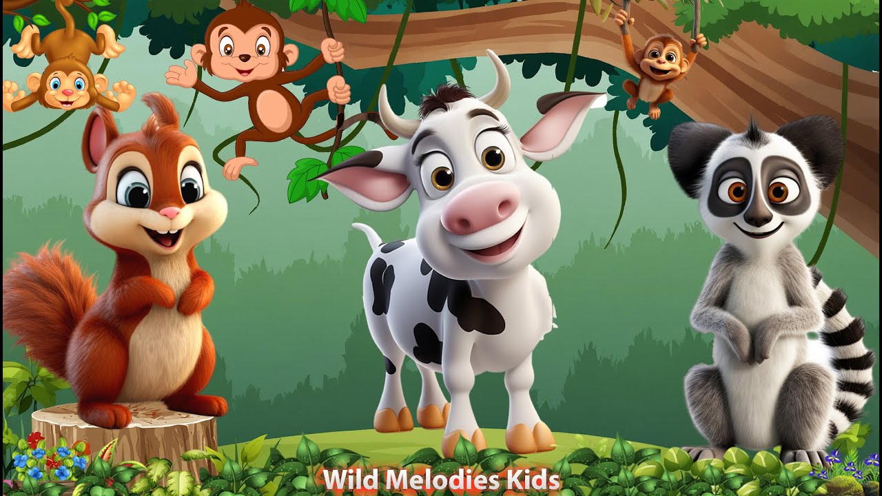 Happy Animal Moments: Cow, Lemur, Caterpillar, Elephant - Animals Sound ...