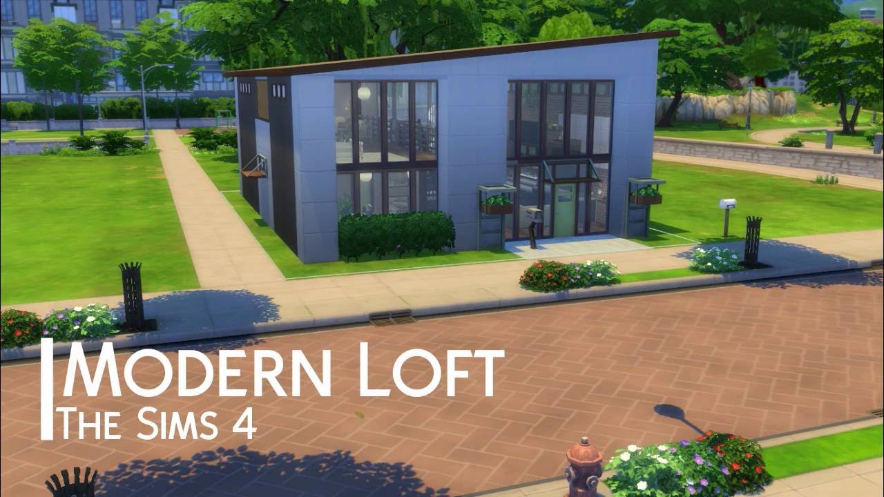 The Sims 4 - Modern Loft (Speed Build) - YouTube
