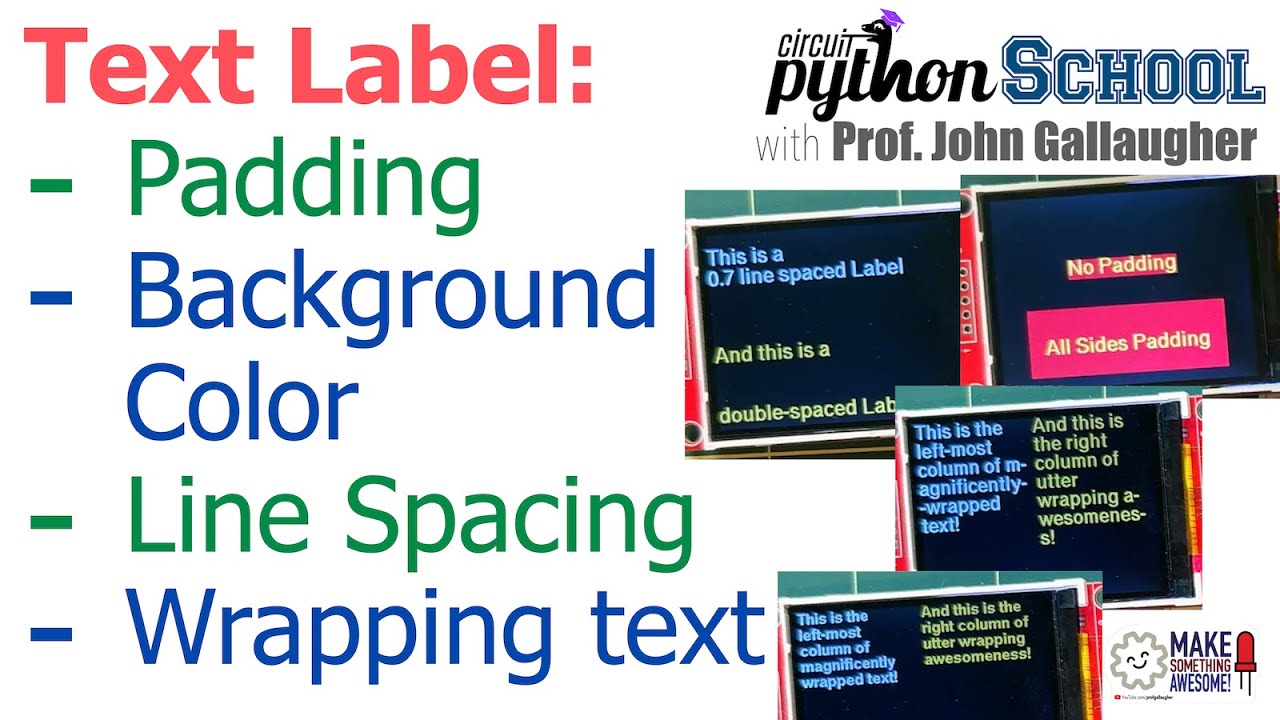 Text Label Padding, Background Color, Line Spacing, Wrapping Text ...